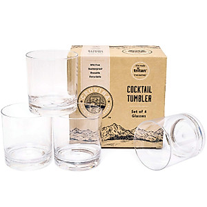 Cruvina Unbreakable Stemless Wine and Whiskey Glasses, Set of 4 Each, Total of 8 Glasses