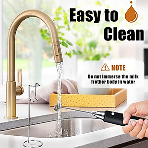 Nahida Black Milk Frother Wand for Coffee, Frother Handheld with Stand Rechargeable Electric Whisk with 3 Heads 3 Speeds Drink Mixer Coffee Frother Foam Maker For Latte, Cappuccino, Hot Chocolate, Egg