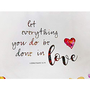 Inspirational Let Everything You Do Be Done In Love Tote Bag with Inside Pocket, 14 Inch