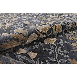 Old Hand Made Floral Blue Tulip Traditional Persian Oriental Woolen Area Rugs (9'x12')