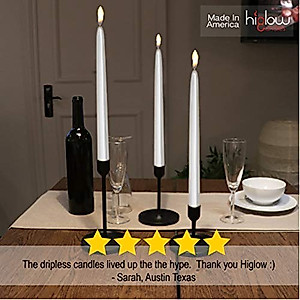 Dripless Taper Candles 10" Inch Tall Wedding Dinner Candle Set of 12 (Navy Blue)