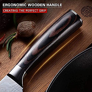 OWUYUXI 10 Pcs Kitchen Knife Set, Professional Japanese Aus-10v Super Stainless Steel Chef Knife Set, Kitchen Knives With Ergonomic Handle, Durable Sharp Chef Knives With Gift Box.