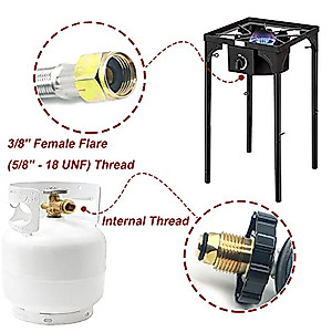 NQN 12 Foot 0-30 PSI High Pressure Adjustable Propane Regulator with Gauge 0~60PSI Gas Flow Indicator, Gas Cooker 3/8inch Female Flare Fitting, Stainless Steel Braided Hose and Gas Grill LP Regulator