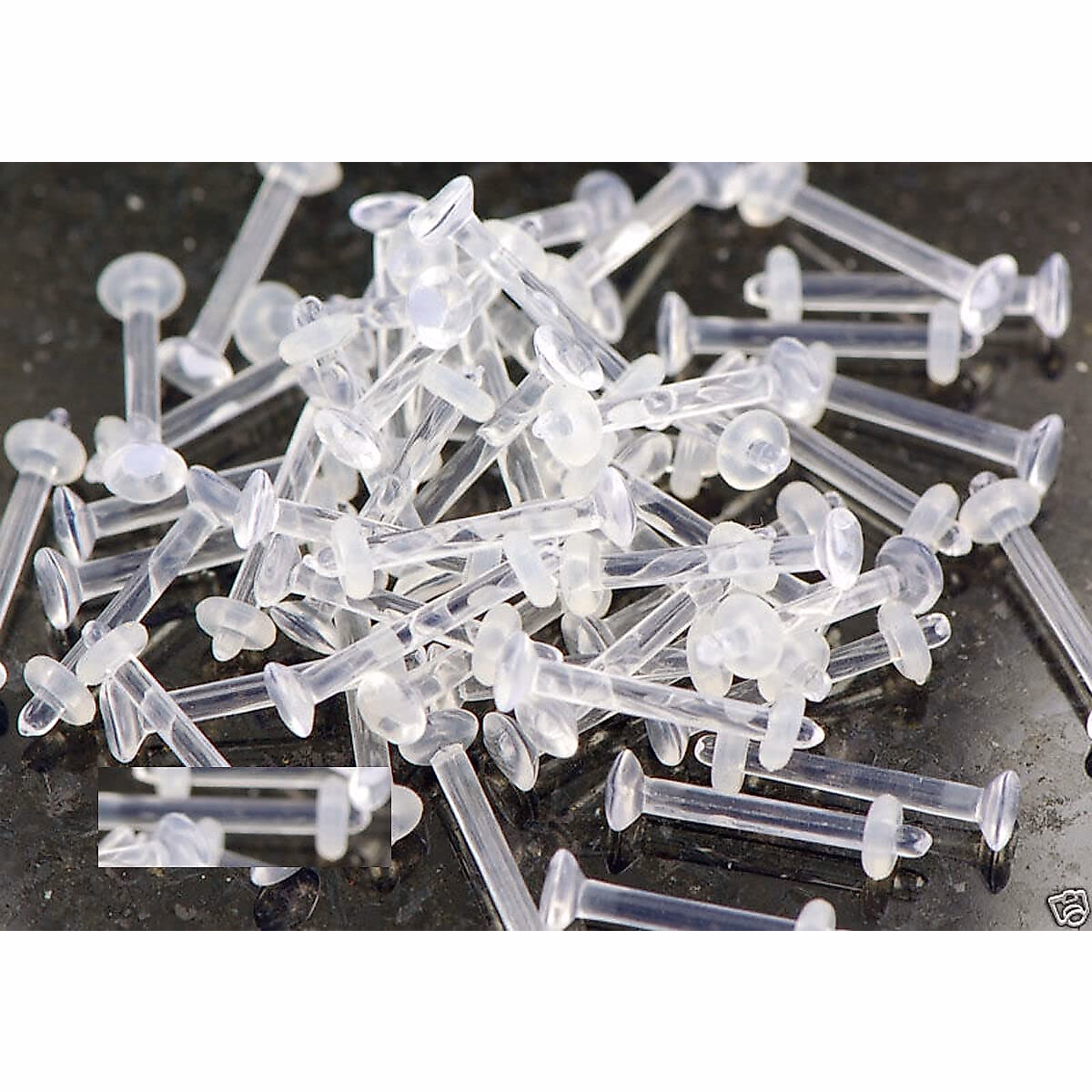 30 Pc 14G 5/16" Clear Acrylic Shaft Tragus Lip Monroe Labret Piercings Retainers