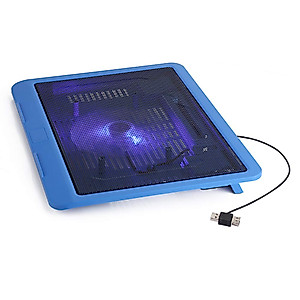 Cooling Pad, Low Noise Laptop Cooler Super Quiet Fans , Builtin Big Fan (Diameter130 x 20mm) with blue LEDs, Fits for Laptop Cooler Pad Base(Blue)