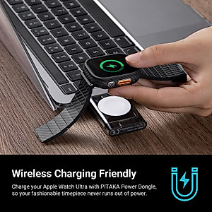 PITAKA Apple Watch Ultra 2/Apple Watch Ultra Case, Exquisite Minimalist Slim Apple Watch Ultra Case 49mm - Aramid Fiber Made [Air Case]