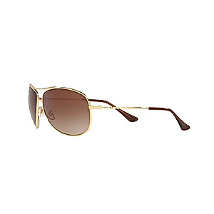 Ray-Ban RB3293 Metal Pilot Sunglasses, Gold/Dark Brown Gradient, 63 mm