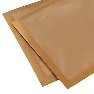 100PCS Clear/Color/Silver Mylar Foil Flat Ziplock Bags (12x22cm (4.7x8.6"), Gold)