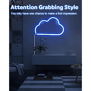 Aclorol Cloud Neon Signs Neon Light Sign for Wall Decor Battery/USB Powered Led Cloud Lights Blue for Aesthetic Room Dec, Bedroom, Kids Room, Living Room Party Wedding（Batteries Not Included)
