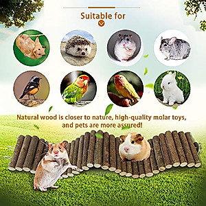 Rat Bendy Long Suspension Bridges,Guinea Pig Bendable Tunnel,Gerbil Wooden Ramp,Chinchilla Cage Large Climbing Ladder,Natural Wood Chews Toys for Small Animal,Rodents,Mouse,Hedgehog,Dwarf Hamster