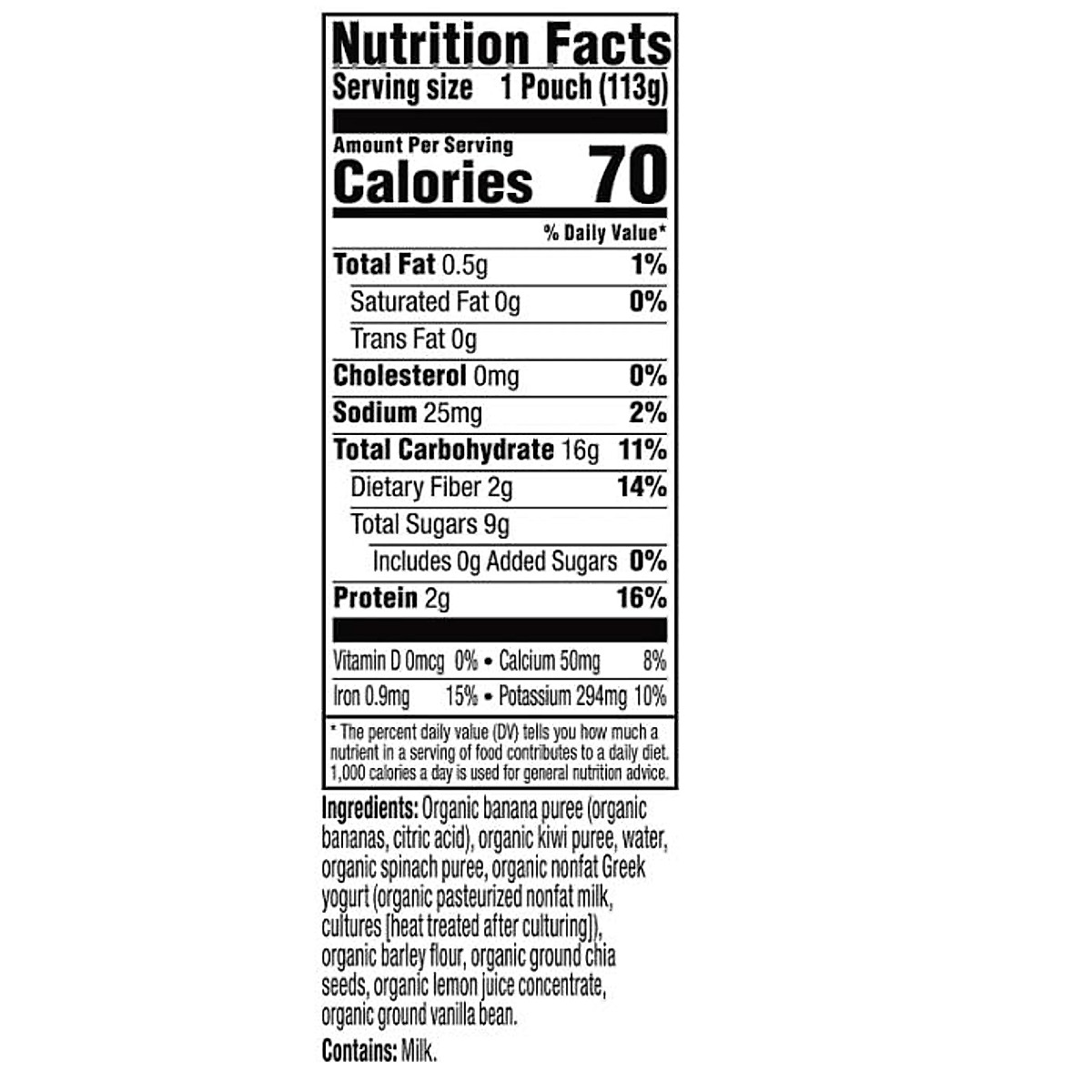 Plum Organics | Mighty Food Group Blend | Organic Baby Food Meals [12+ Months] | Banana, Kiwi, Spinach, Greek Yogurt & Barley | 4 Ounce Pouch (Pack Of 6) Packaging May Vary