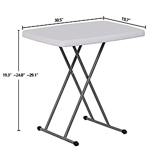 ZenStyle 3 ft Adjustable Folding Table, Indoor Outdoor Portable Plastic Dining Card Table Utility Table for Camping Dining Event Party, White (Rectangular, 30"x20")