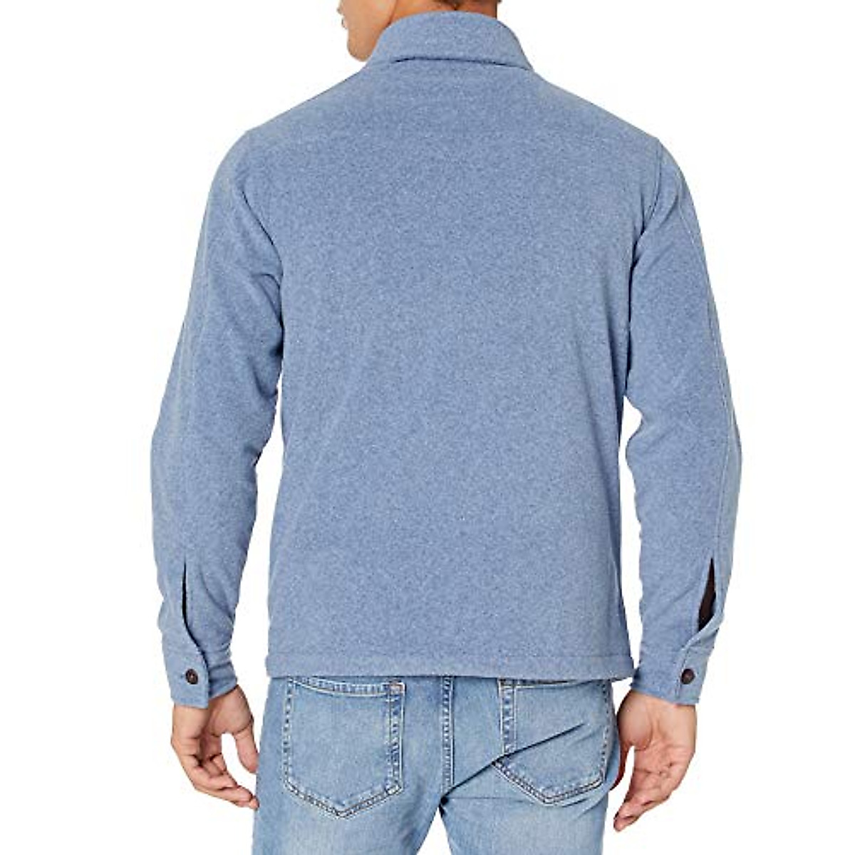 Amazon Essentials Men's Long-Sleeve Polar Fleece Shirt Jacket, Indigo Blue Heather, Medium