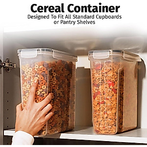 Shazo 2 Pack (6.3L / 213OZ) EXTRA Large Airtight Food Storage Cereal Containers for Bulk Food Storage BPA-Free Plastic Container, Pantry Organization and Canister for Rice, Pasta, Sugar & Flour