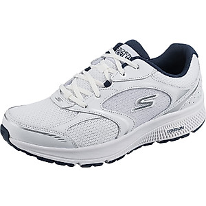 Skechers Men's GOrun Consistent-Athletic Workout Running Walking Shoe Sneaker with Air Cooled Foam, White/Navy, 7.5 X-Wide