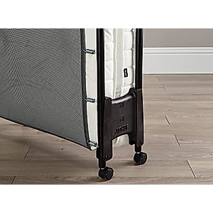 Jay-Be Inspire Cot Folding Bed with Micro e-Pocket Spring Mattress and Headboard, Regular, Black Frame