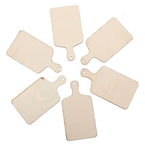 Operitacx 6Pcs Mini Wooden Cutting Board Craft with Handle Wooden Chopping Board Small Serving Board Rustic Paddle Kitchen Board Cooking Butcher Block for Home Kitchen Decor 4.5x2.36inch