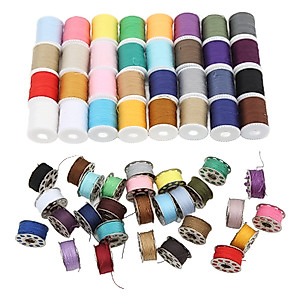 Sewing Thread Set 60 Shaft Multicolor - Practical Polyester Thread for Sewing Machine, Includes Reusable Bobbin, Needle Threaders, Embroidery Needles - Sewing Machine Accessories