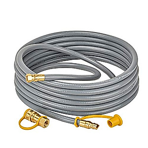 only fire 24 Feet Natural Gas Hose with 3/8" Male Flare Quick Connect/Disconnect for Most Grill, Fire Pit, Patio Heater and More