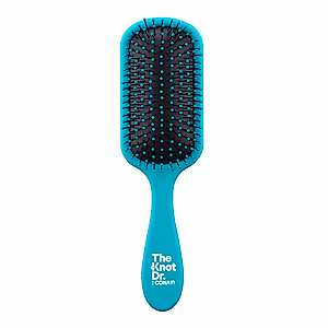 The Knot Dr. hair brush by Conair - Detangling hair brush - Removes Knots and Tangles in wet or dry hair - detangler brush - Blue