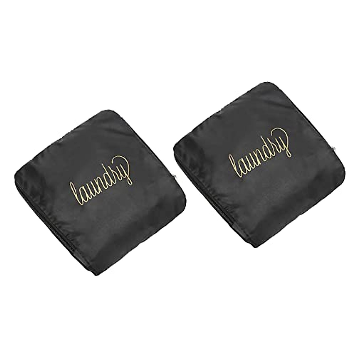 JIANWEI 2pcs Travel Laundry Bag, Expandable Laundry Bag with Drawstring, Small Dirty Clothes Bags, Laundry Basket Clothes Hamper for Traveling(Black)