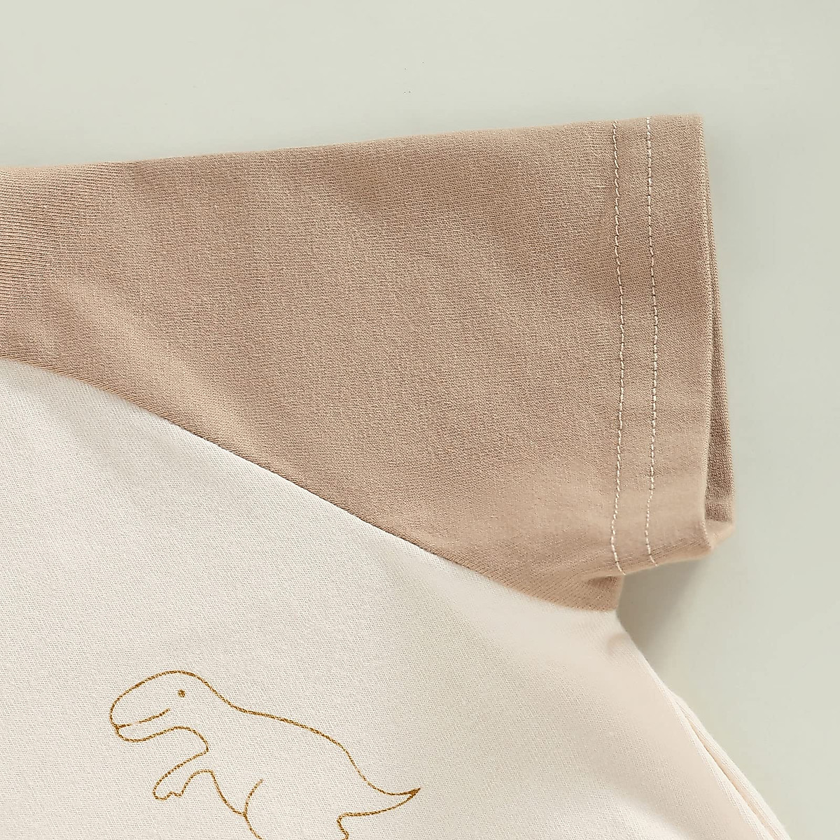 Infant Baby Boy Short Sleeve Romper Bodysuit Dinosaur Printed Summer Outfit Clothes One Piece Jumpsuit (Apricot, 0-6 Months)