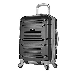 Olympia Denmark 21 Inch Expandable Carry On 4 Wheel Spinner Multiple Grip Luggage Suitcase with Aluminum Locking System and Interior Divider, Laptop compartment, Black