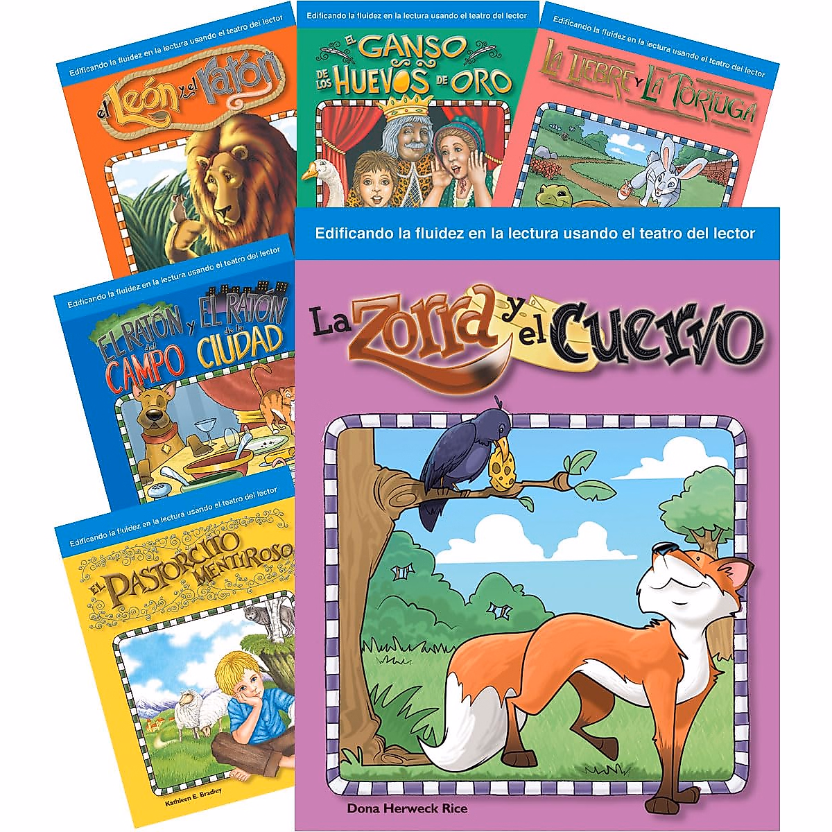 Teacher Created Materials - Reader's Theater: Children's Fables (Spanish) - 6 Book Set - Grades 2-3 - Guided Reading Level E - Q