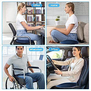 SAHEYER Donut Pillow for Tailbone Pain Relief and Hemorrhoids, Memory Foam Donut Cushion for Sciatica Nerve, Seat Cushion Butt Pillow for Men Women at Home Office Chair Car Long Sitting Comfort, Black