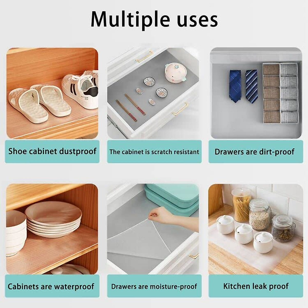 Shelf Liner,Drawer Anti-Slip Mat,Waterproof Clear Cabinet Liners,Non Adhesive Mat for Fridge, Bathroom, Kitchen, Drawers(11.8 Inchx59.05 Inch)