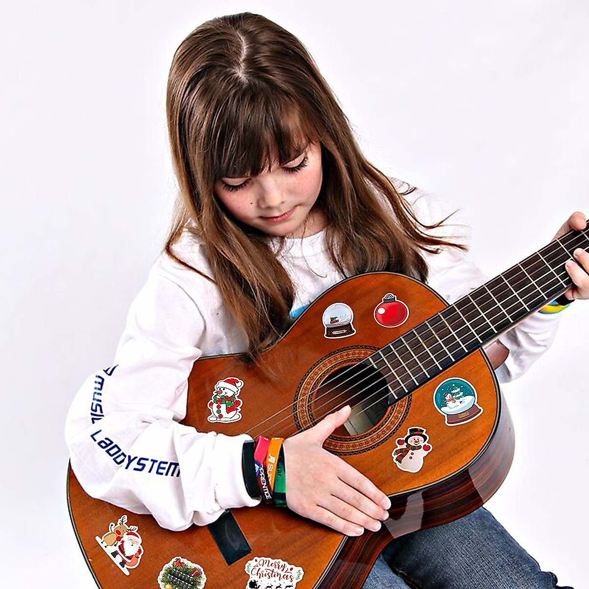 Guer Christmas Stickers 103PCS Santa Snowflake Merry Christmas Decorations for Teens Cute Decals for Scrapbooking Envelope Snowboard Water Bottle Laptop Gloves