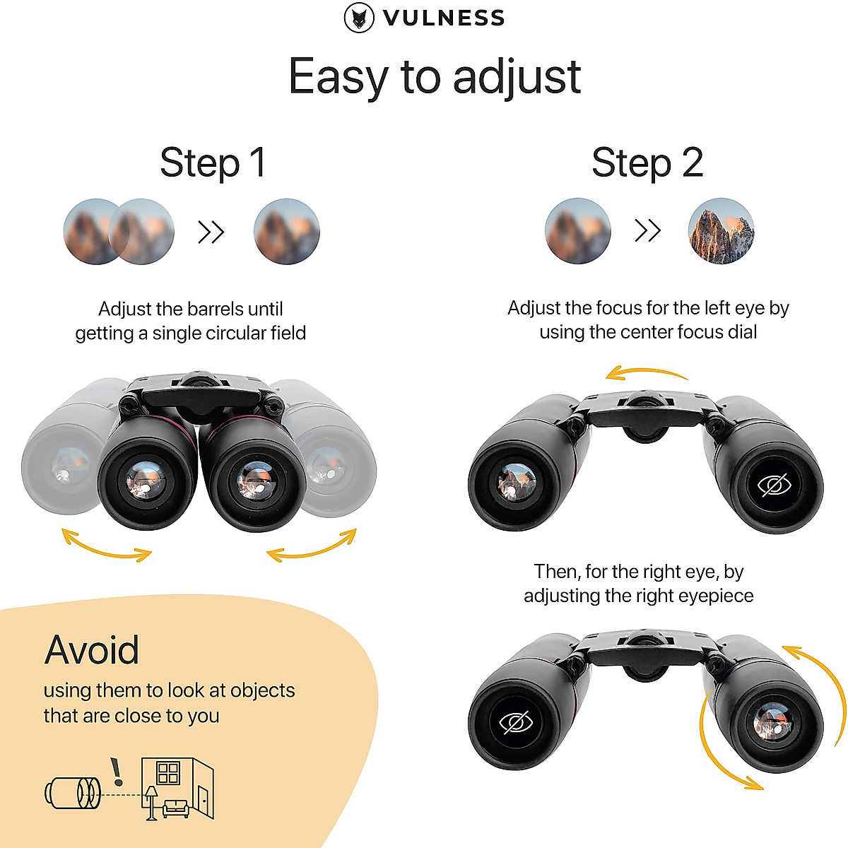 Binoculars for Adults | Compact Small Mini Travel Binocular for Bird Watching High Powered Electronics Cruise Ship Essentials Norwegian Alaska Must Haves Hiking Camping Gear a by VULNESS (Black, 8X21)