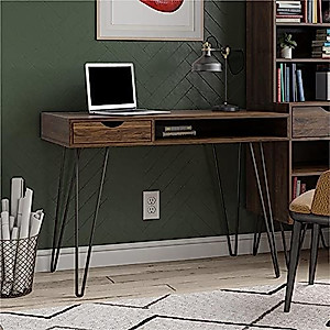 Novogratz Concord Computer Desk with Storage, Walnut