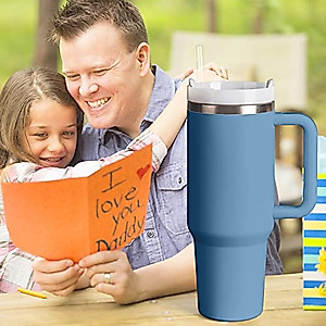 Tumbler With Handle 40 oz and Straw Lid,304 Stainless Steel Water Bottle, Travel Mug Insulated Tumblers Iced for Tea Coffee Gift, large capacity car cup with straw
