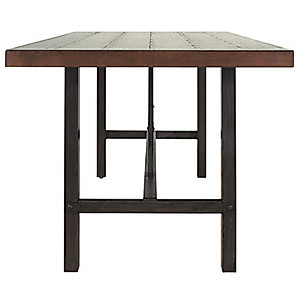 Signature Design by Ashley Kavara Modern Industrial Counter Height Dining Room Table, Medium Brown