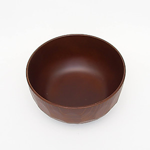 OTSUMAMI TOKYO Japanese Soup Bowl, Miso Soup Cup, Soup Mug for Noodle, Rice, Cereal, Dishwasher safe, Durable, Made in Japan (1pc, Hexa Wood Grain Pattern, Large 5 x 2.6 in.)