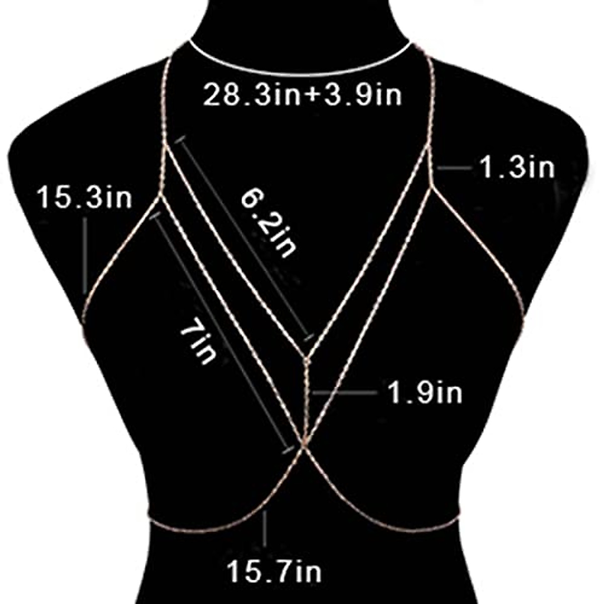 Tgirls Layered Bikini Belly Chain Gold Body Chain Bra Body Chains Beach Body Jewelry for Women