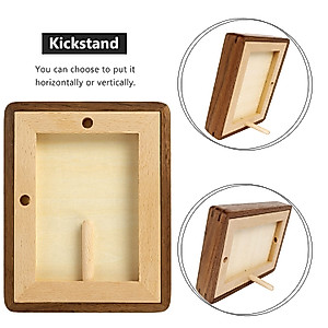 Natural Wood Photo Frames Inspired Tabletop Picture Frame with Mat, Vertical or Horizontal Display (Walnut, 8x10 matted to 5x7/6x8)