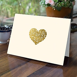 Designer greetings Monogrammed Blank Note Cards, Embossed Heart Symbol Monogram (10 Cards with Envelopes), Letter Y (622-00156-005)