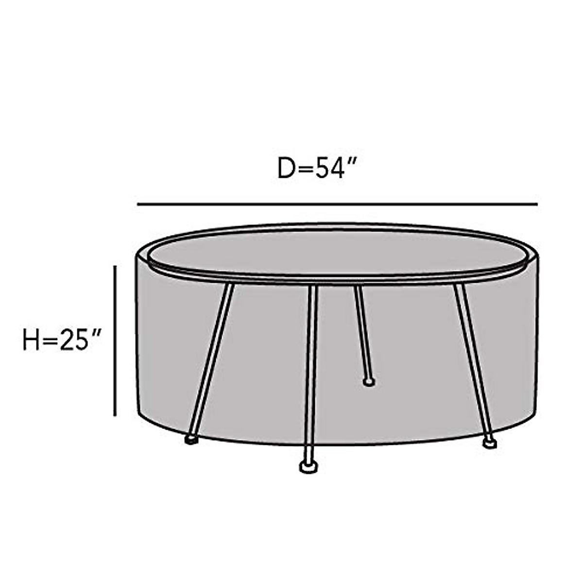 Covermates Round Accent Table Cover - Water-Resistant Polyester, Mesh Ventilation, Patio Table Covers-Charcoal