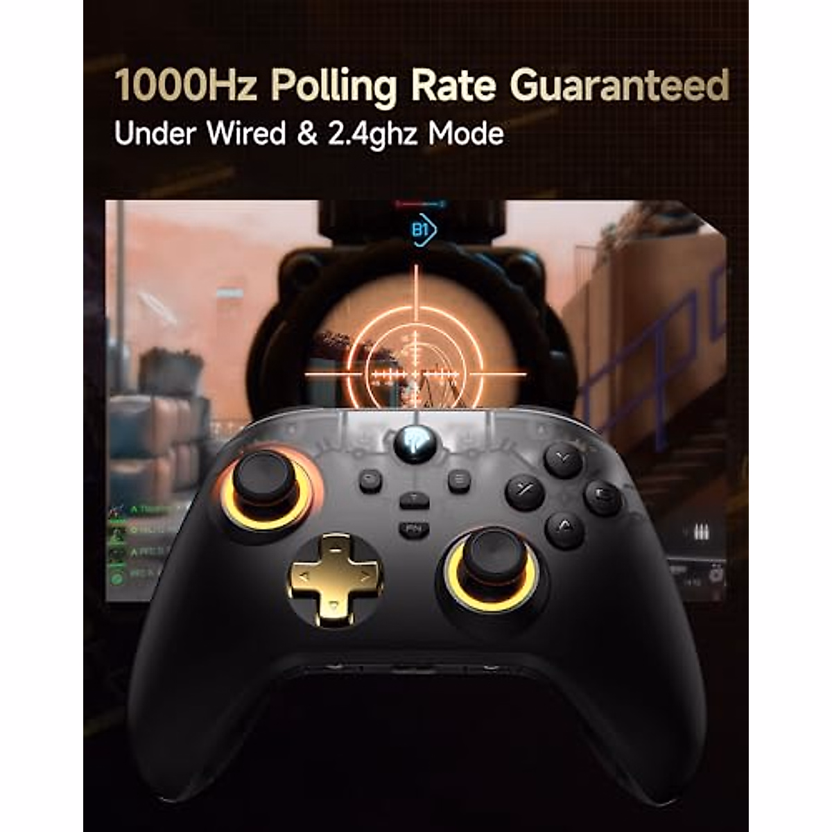 EasySMX D05 PC Controller - Enhanced Wireless Bluetooth Pro Controller with Charging Dock/Hall Sensor/RGB Lighting - No Stick Drift, No Dead Zone - Work for Windows PC, Android, Steam and Switch