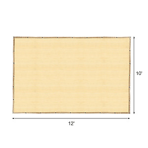 Shatex 90% Shade Fabric 10x 12ft Sun Shade Cloth with Grommets for Pergola Cover Canopy Wheat, 12 Bungee Balls