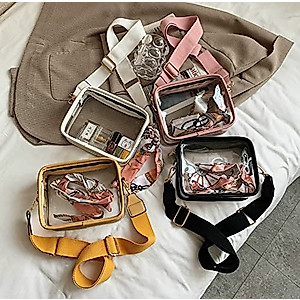 Obosoyo Clear Crossbody Bag PVC Transparent Shoulder Bag Clear Purse Bag Tote with Adjustable Strap Stadium Approved