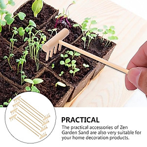 HEALLILY 8Pcs Mini Zen Sand Rakes Bamboo Rakes Tool Miniature Meditation Zen Garden Tool Feng Shui Tabletop Rock Ornament Garden Desktop Sandbox Kits 14cm x3. 5cm
