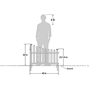 Zippity Outdoor Products ZP19007 No Dig Vinyl Corner Picket Unassembled Accent Fence, 42" x 30", White