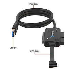 SABRENT USB 3.0 TO SATA/IDE 2.5/3.5/5.25-INCH Hard Drive Converter With Power Supply & LED Activity Lights (USB-DSC8)