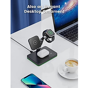 Wireless Charger for MagSafe, 3 in 1 Charging Station for Apple, Magnetic Wireless Charging Stand for iPhone 14/13/12 Series, iWatch 8/SE/7/6/3, AirPods 2/3/Pro/Pro 2