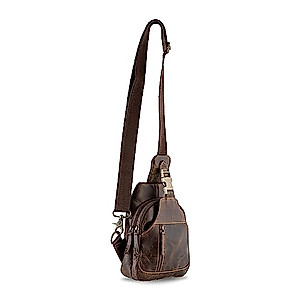 SIXTEASE Crossbody Bag for Women Vintage Style Genuine Leather, Upcycled Canvas, Rug, or Hair On - Cross Body Womens Bags with Inside Zipper Pockets - Crete