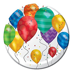 Creative Converting 417800LX 8 Count 7" Lunch Plates, Dessert, Balloon Blast