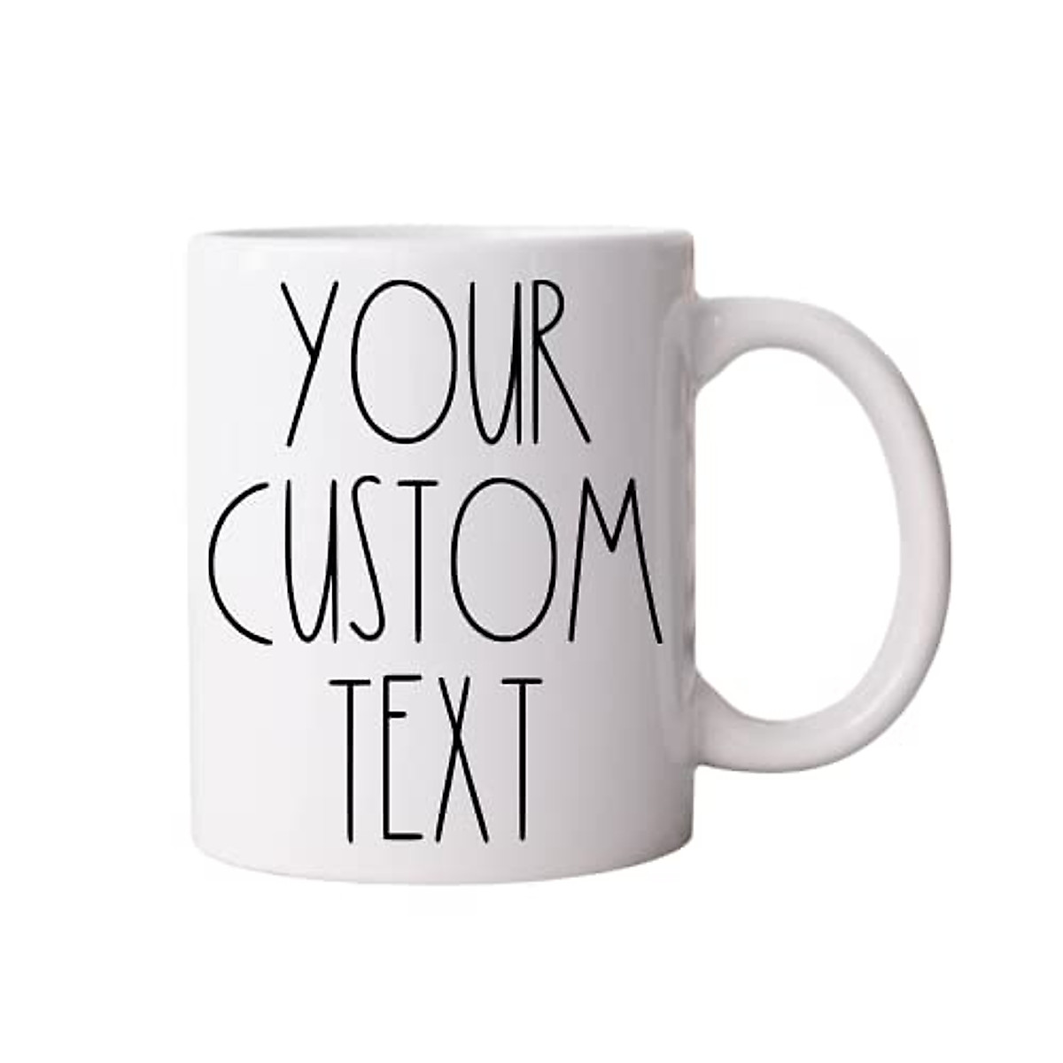 YOUR TEXT HERE Custom Rae Dunn Inspired 15oz Ceramic Mug | One or Two Sided Text